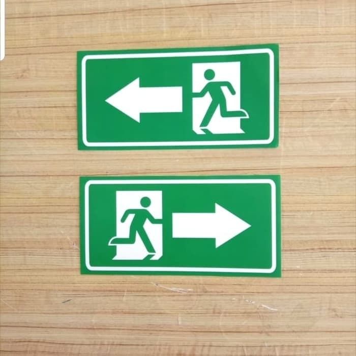SIGN STICKER JALUR EVAKUASI UK 10X20CM STIKER ARAH PANAH | Lazada Indonesia