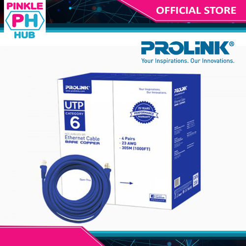PinkleHub | PROLINK CAT6 23U-AWG BARE COPPER LAN CABLE (305M per box ...