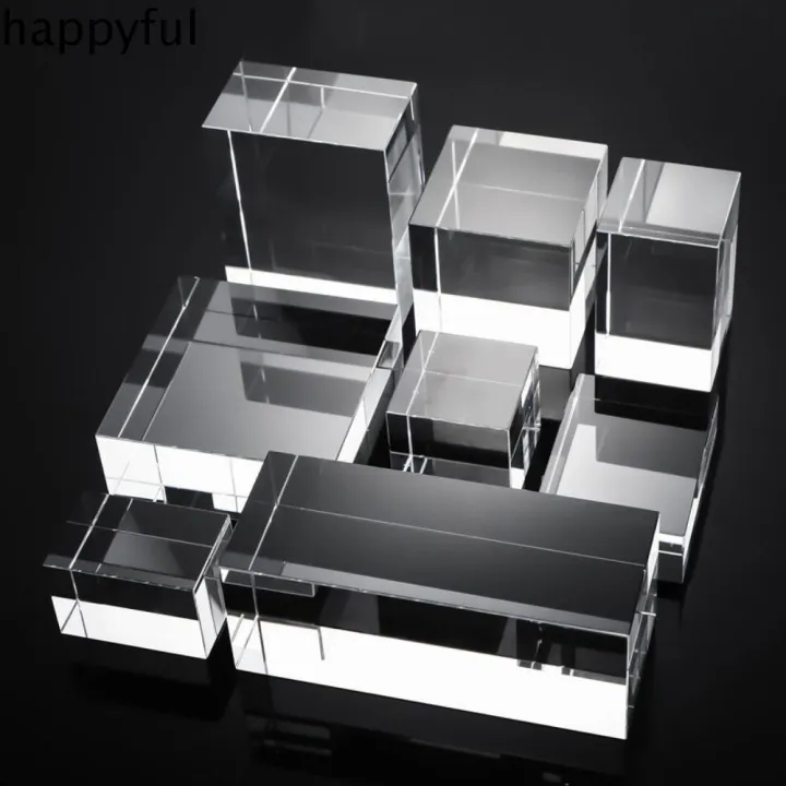 HAPPYFUL Solid Jewelry Display Riser Stands Polished K9 Crystal Crafts ...