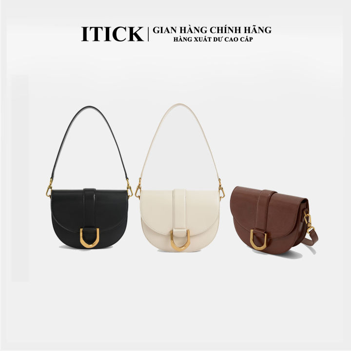 Túi Yên Ngựa Kẹp Nách Da Mềm ITICK Khóa Bấm Nắp Gập Bản Cao Cấp FullBox ...