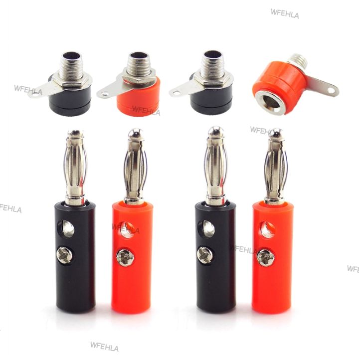 4mm Banana Plug+Socket Connectors For Speaker Wire Pin DIY Tester ...