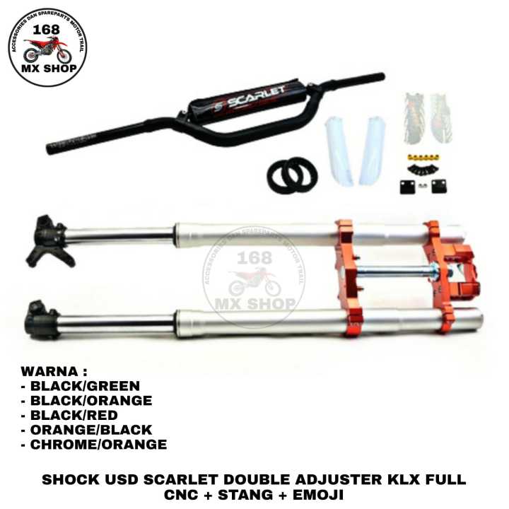 Sokbeker Shock Upside Down Depan USD SCARLET ADJUSTER KLX FULL CNC+STANG TWINWALL | Lazada Indonesia