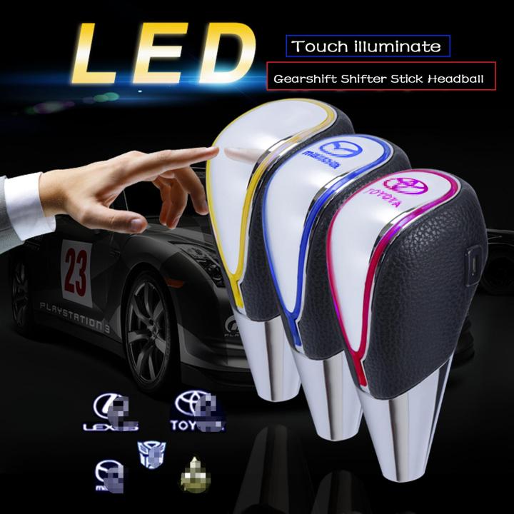 Gear Shift Knob Lever Head ball Touch auto light seven color gradient ...