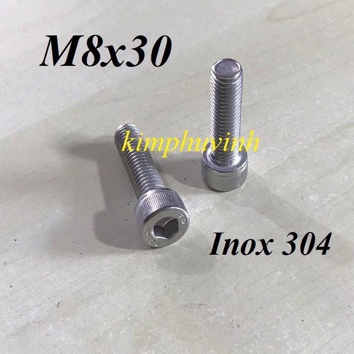 10 con - 8x30mm - ỐC LỤC GIÁC ĐẦU TRỤ INOX A2-70 - BULONG INOX ĐẦU LỤC GIÁC 8li | Lazada.vn