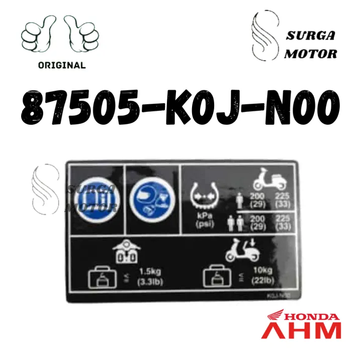 Sticker Label Ban Rantai Tire Drive Cargo BeAT Street K1A Genio Scoopy ...