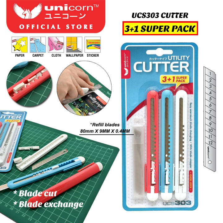 Unicorn Stationery Utility Cutter + Blade UCS-303-3+1 | Lazada