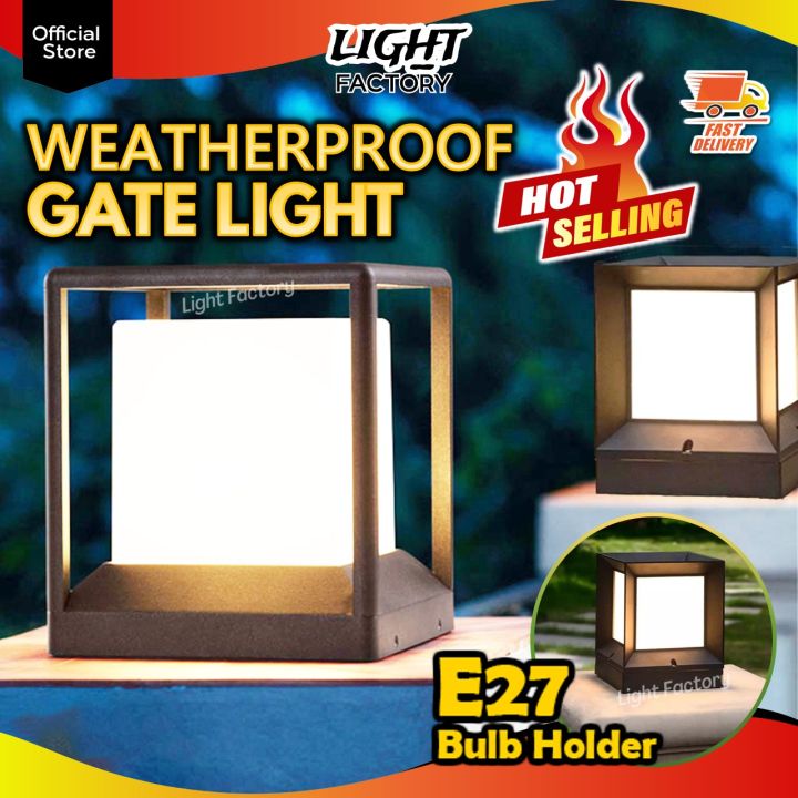 [NEW] Modern Outdoor Gate Light Cube Gate Lamp Weatherproof Outdoor ...