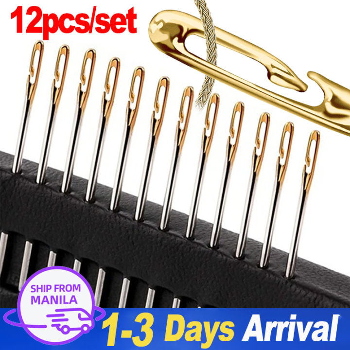 🔥Hot Sale🔥12PCS Blind Sewing Needles Multi-size Side Opening Stainless ...