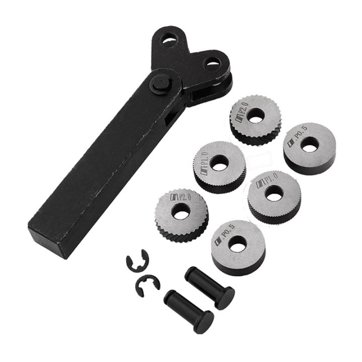 Top 7-Piece High Strength Double Wheel Knurling Tool Set with 0.5mm/1 ...