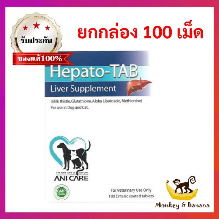 Hepato-Tab ยกกล่อง 100เม็ด วิตามินบำรุงตับ สุนัข-แมว หมดอายุ1/2025 ...