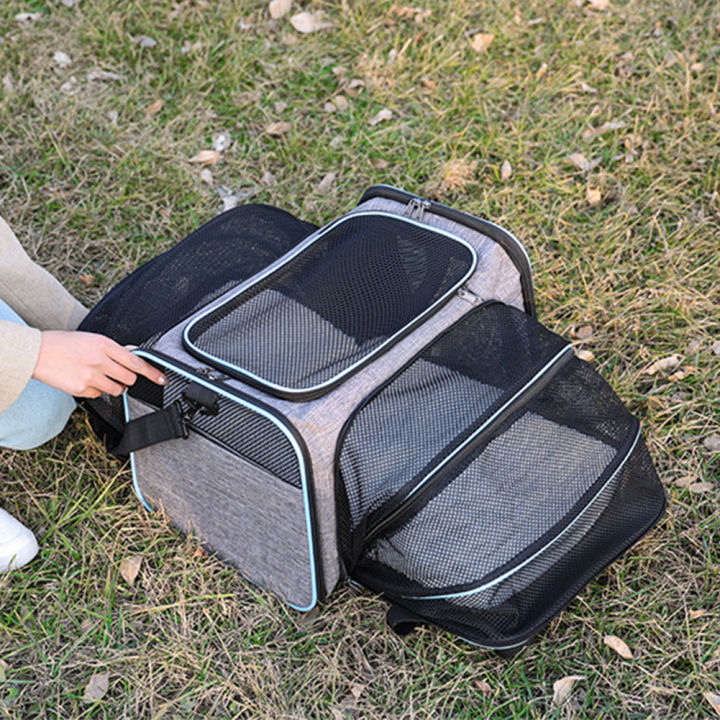 Teabelle Expandable Foldable Pet Carrier Airline Approved Soft Expanded ...