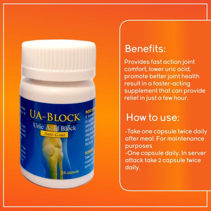 ALLinALL.mart UA BLOCK uric acid block anti gout 24 capsules | Lazada PH
