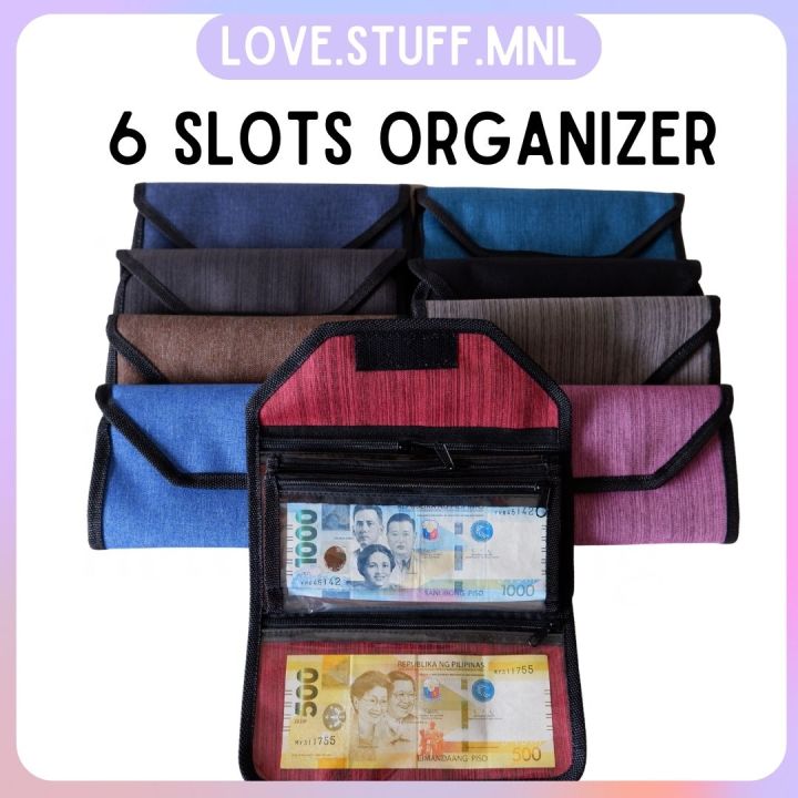 6 zipper Money organizer Book type passbook wallet with free label ...