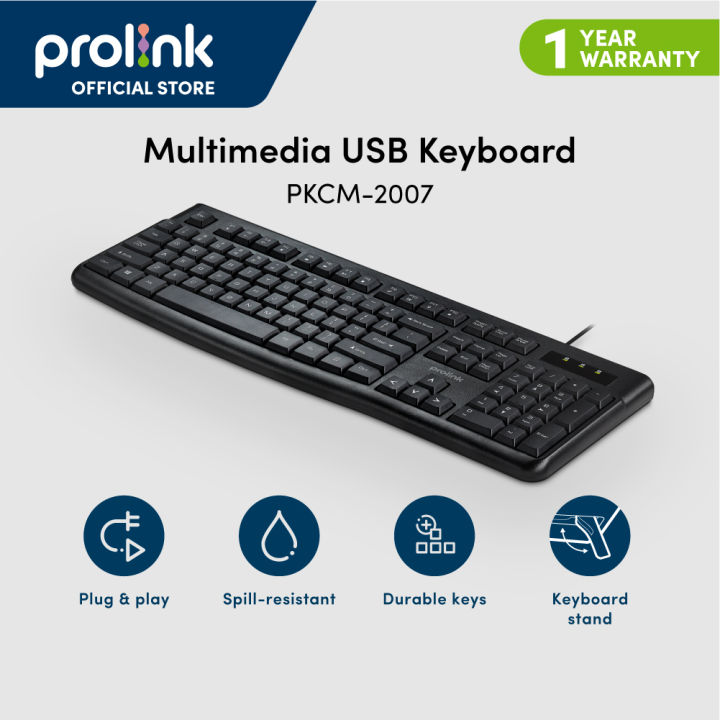Prolink Plug and Play Spill-Resistant Durable Full-Size USB mechanical ...