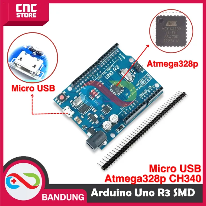 ARDUINO UNO R3 ATMEGA328P SMD CH340 ATMEGA328P MICRO USB | Lazada Indonesia