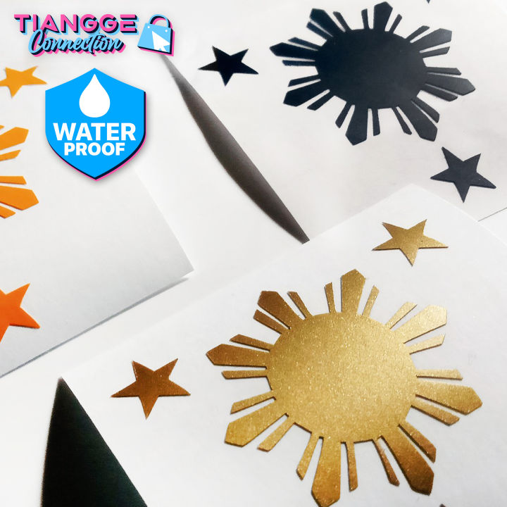 3 Stars and a Sun WATERPROOF VINYL STICKER decal for cars, motor, phone ...