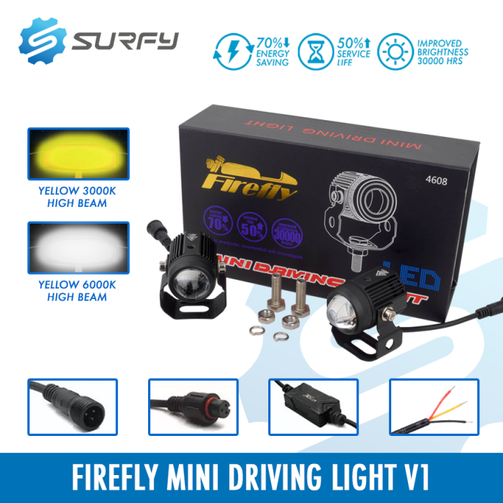 Firefly Mini Driving Light High and Low Yellow / White LED Aniti Fog For Cars / Motorcycle ...