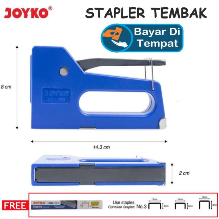 FREE REFILL - Stapler Tembak - Staples Gun Tacker GT700 - Gun Powerful ...