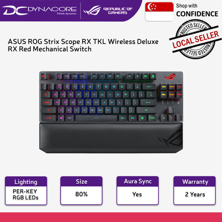 ASUS ROG Strix Scope RX TKL Wireless Deluxe Gaming Keyboard - RX Red ...