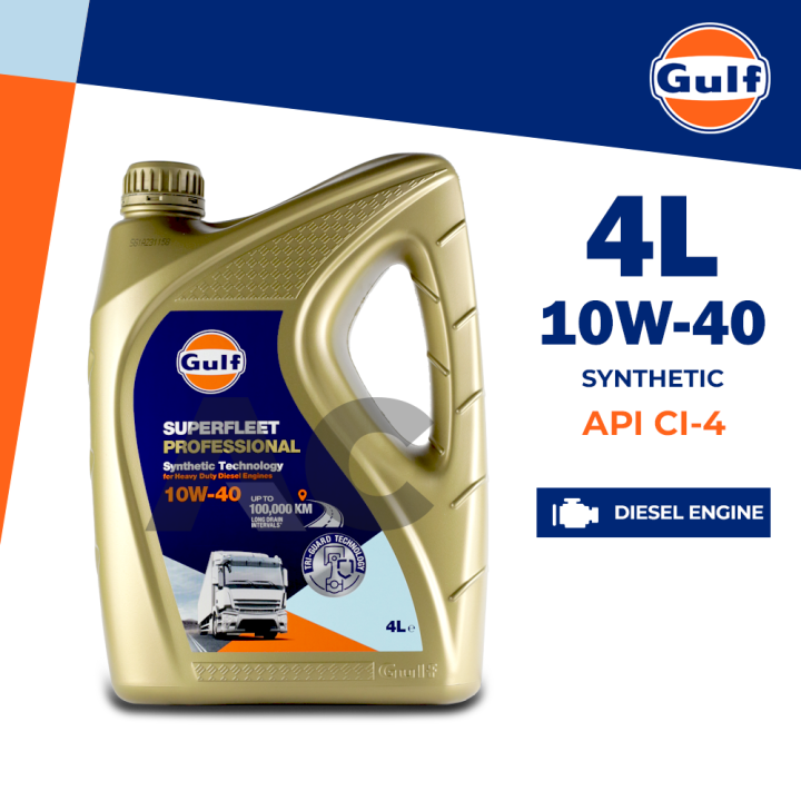 GULF Superfleet Professional 10W-40 4 Liters Synthetic Engine Oil for ...