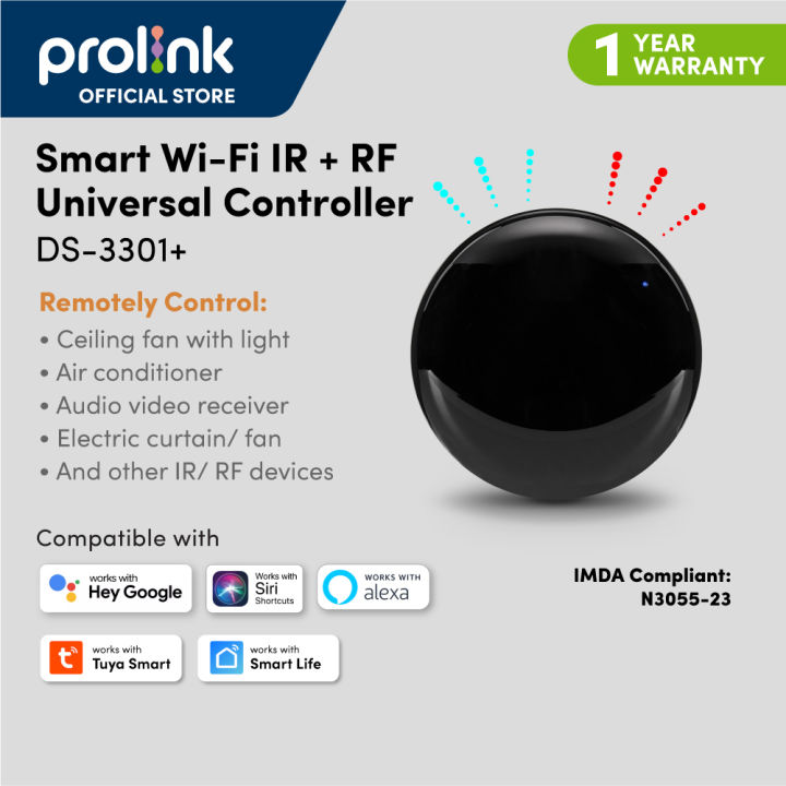 NEW Prolink DS-3301 Smart home Wifi IR + RF Controller/ universal remote control for TV, KDK ...