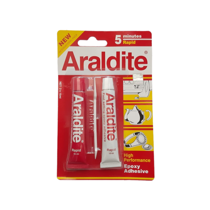 Lem Epoxy besi Araldite Rapid 5 Menit merah | Lazada Indonesia