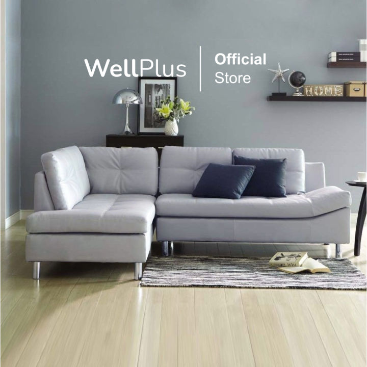 WellPlus โซฟาหนังสังเคราะห์ L-Shape ขนาดใหญ่ หุ้มด้วยหนัง PVC อย่างดี แข็งแรง ทนทาน | Lazada.co.th