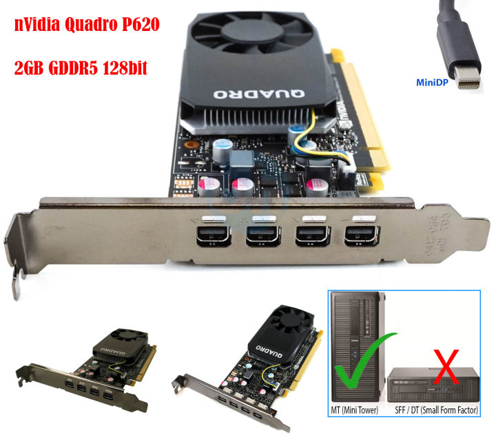 HP nVidia Quadro P620 2GB GDDR5 128bit PCIE x16 4 x Mini DP High ...