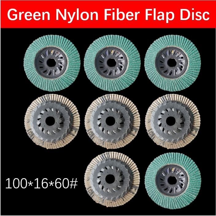 Toyu 100*16*60# Green Nylon Fiber Flap Disc Finishing Disc Flap Disc ...