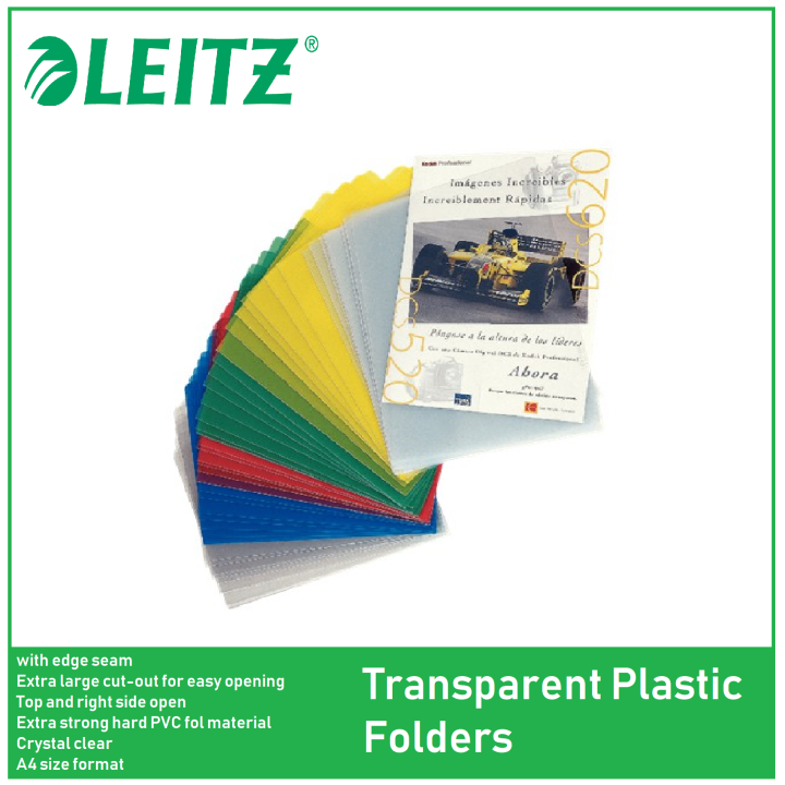 Leitz 4100 Transparent Conference Plastic Folder A4 100pcs - Made in ...