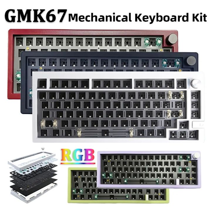 GMK67คีย์บอร์ดแบบกลไกคีย์บอร์ดเล่นเกมไฟ RGB Backlit บลูทูธ2.4G ไร้สาย3 ...