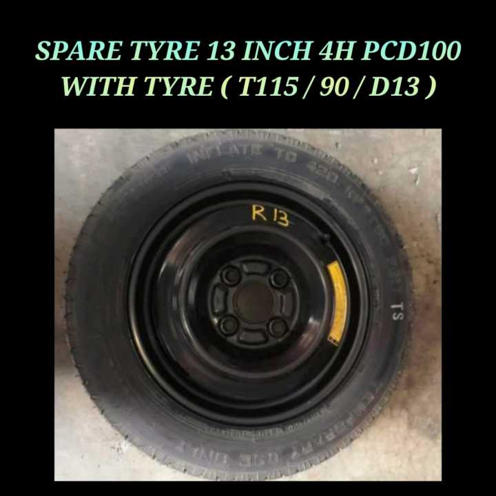 🇯🇵🇯🇵 Spare Tyre / Tire / Tayar Rim 13 Inch Inci (T115/90/D13) Perodua ...
