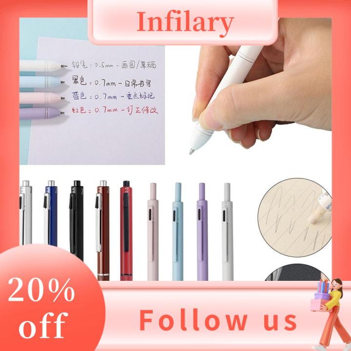 INFILARY Metal Multifunction Pen Press Type 4-in-1 Writing Pen Simple ...