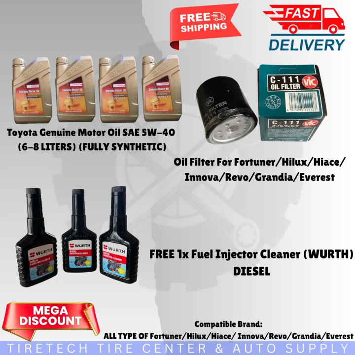 Change Oil Package 5W-40 Toyota Fully Synthetic Fortuner/Hilux/Hiace ...