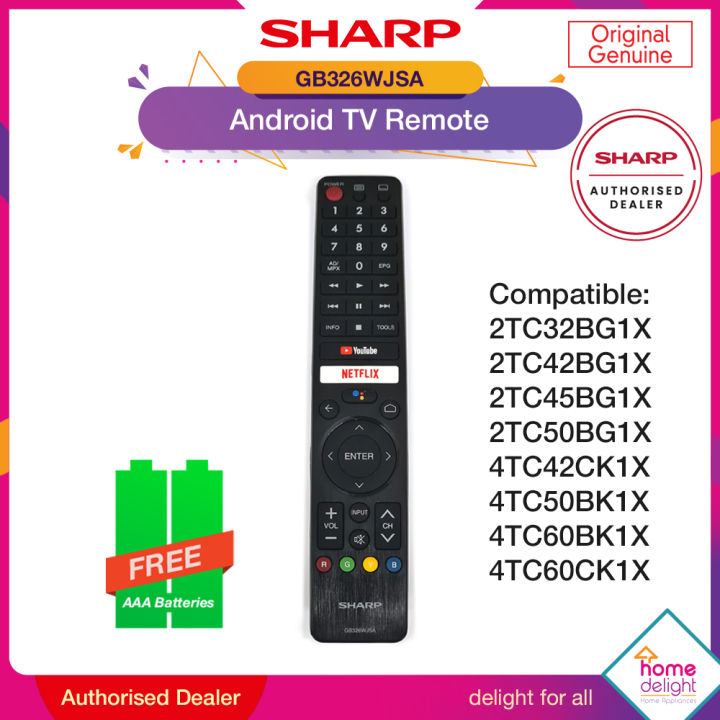 Sharp Android TV Remote Control for 2TC32BG1X 2TC42BG1X 2TC45BG1X ...