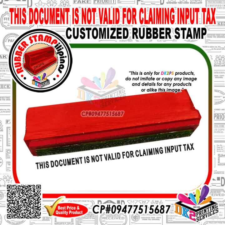 THIS DOCUMENT IS NOT VALID FOR CLAIMING INPUT TAX | COSTUMIZED RUBBER ...