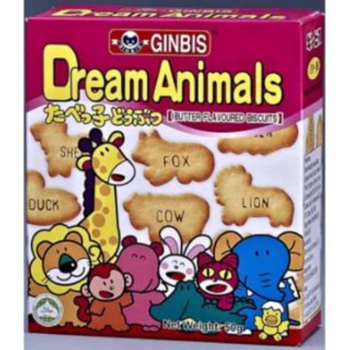 Ginbis Dream Animals Biscuit 50g Butter | Lazada