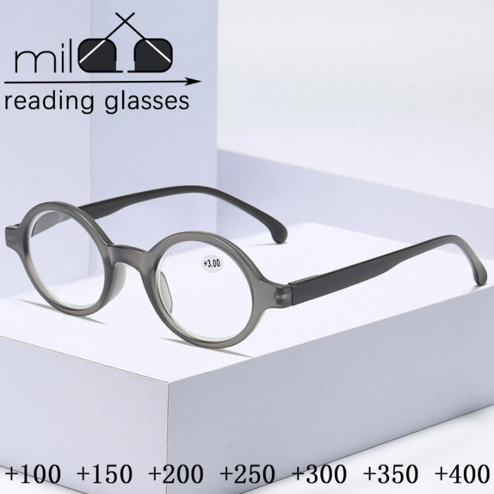 New Matte Frame Small Round Reading Glasses For Women Men Computer ...