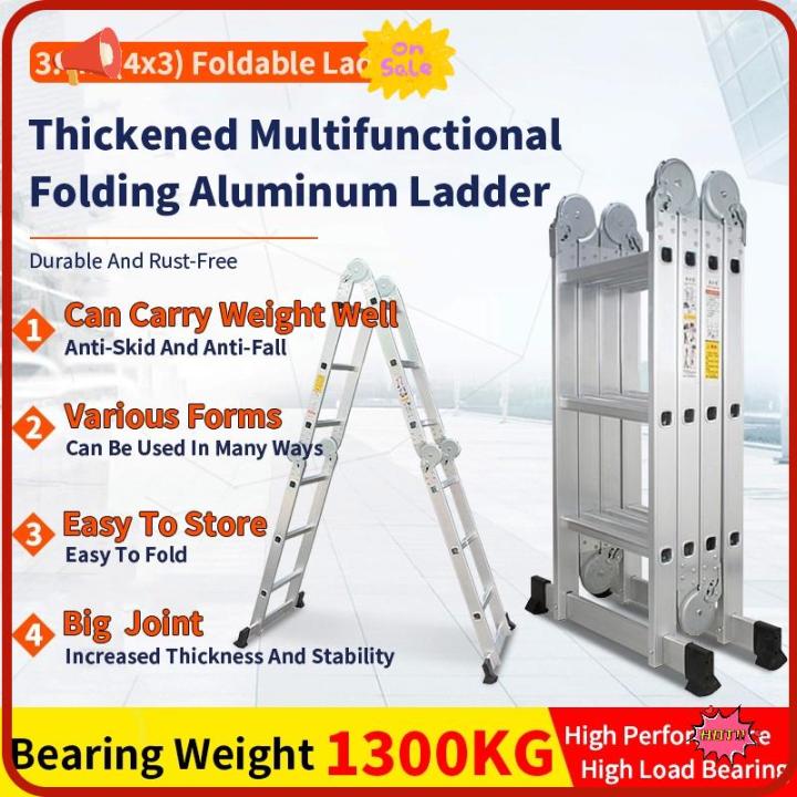 ⭐READY STOCK⭐ Fast deliveryAluminium Folding ladder 4.7m3.7m Folding ...