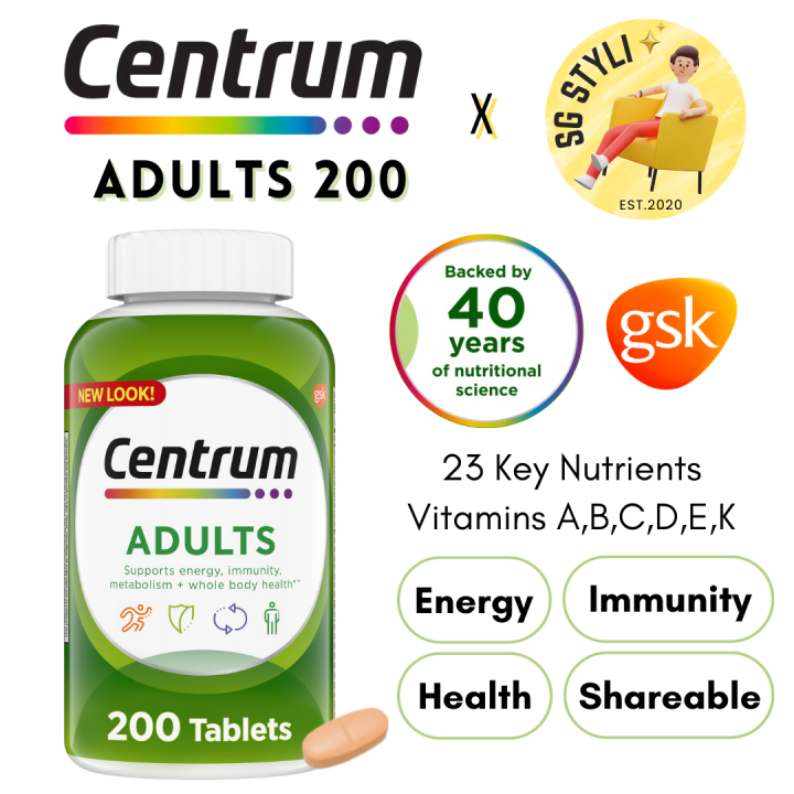 Centrum Adults Multivitamins 200 / 425 Tabs [FOR Immunity] *Expiry 11/ ...