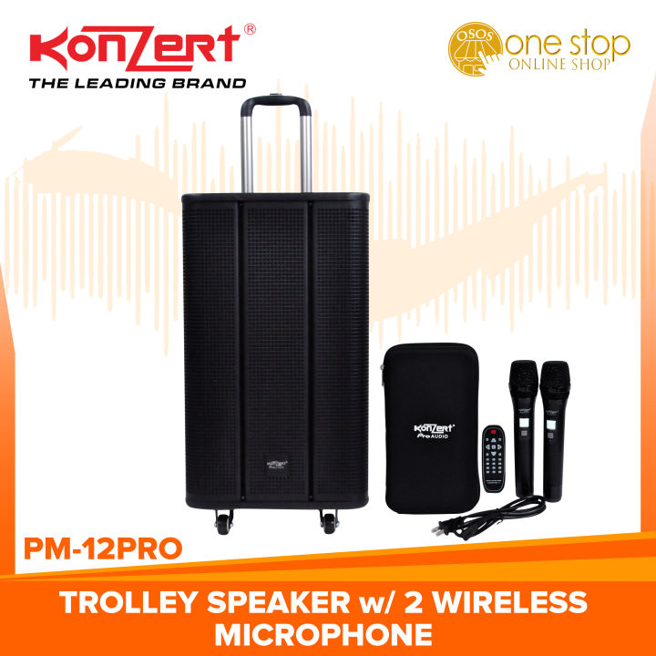 Konzert Original 12" 600W Portable Trolley Speaker with USB/SD, FM ...