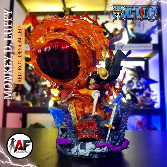 Action Figure Statue One Piece Luffy Red Roc Monkey D. Studio design L ...