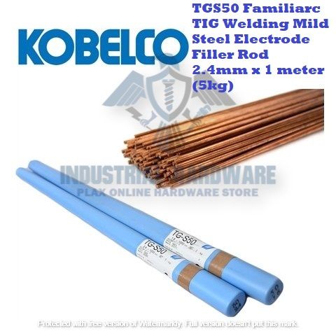KOBELCO TGS50 Familiarc TIG Welding Mild Steel Electrode Filler Rod (2.4mm x 1 meter ) (5kg ...