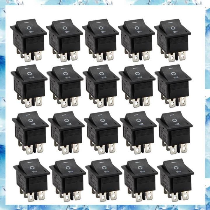 20X 6-Terminals 3 Position ON/OFF/on DPDT Boat Rocker Switch 16A 250VAC ...