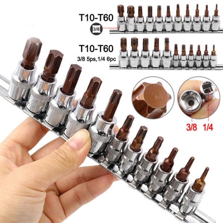 Torx Star Wrench Set 11Pcs Female Hex Drive Spanner Socket Head ...