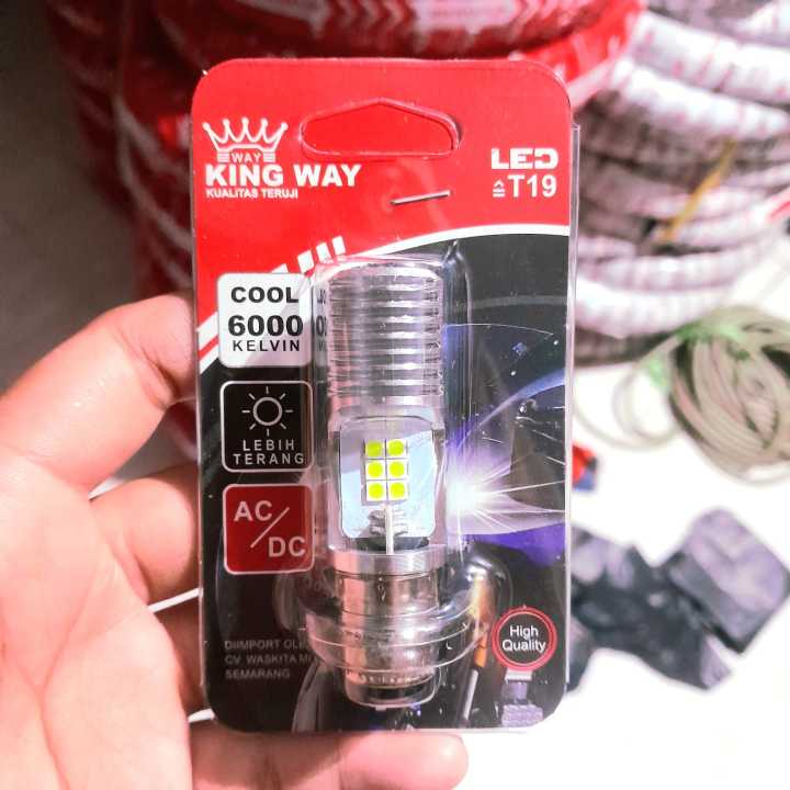 KINGWAY BOHLAM LAMPU DEPAN UTAMA MOTOR LED M5/H6/T19 KAKI 1 | Lazada Indonesia