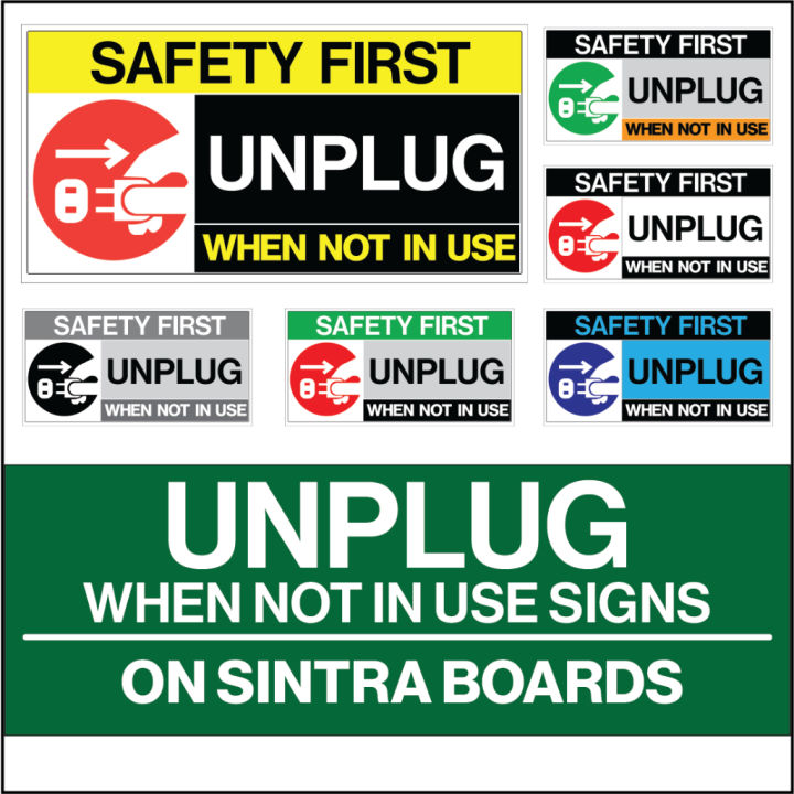 COD Unplug When Not in Use Safety Signs, Signage for Household, Offices ...