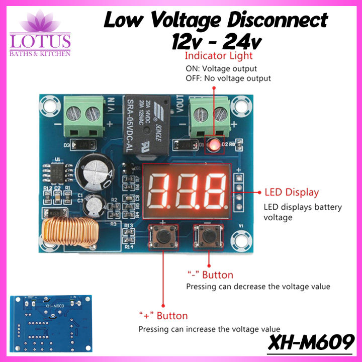 Lotus XH-M609 / DC 12V-24V LVD Lithium and lead acid Battery Voltage ...
