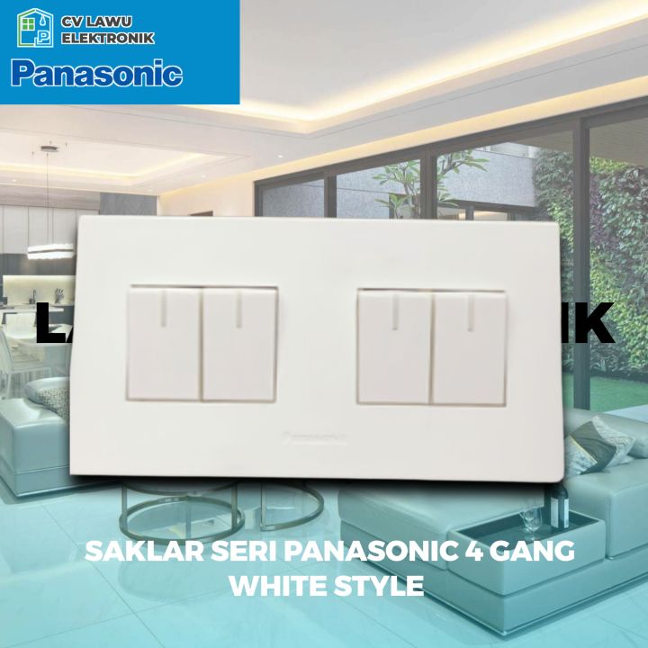 SAKLAR SERI PANASONIC 4 GANG 2 Frame E-STYLE PUTIH Saklar Lampu ...
