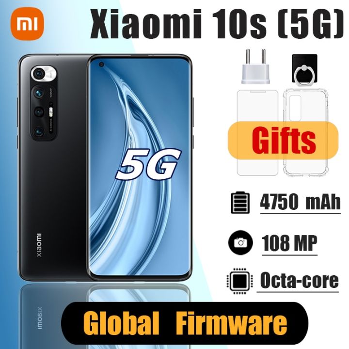 98% โทรศัพท์มือถือมือสอง10 S 5G ใหม่สมาร์ตโฟน Xiaomi 10 S 108 MP กล้อง Qualcomm Snapdragon 870 ...